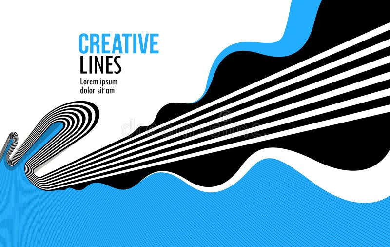 Creative Lines Vector Abstract Background, 3D Perspective Linear ...