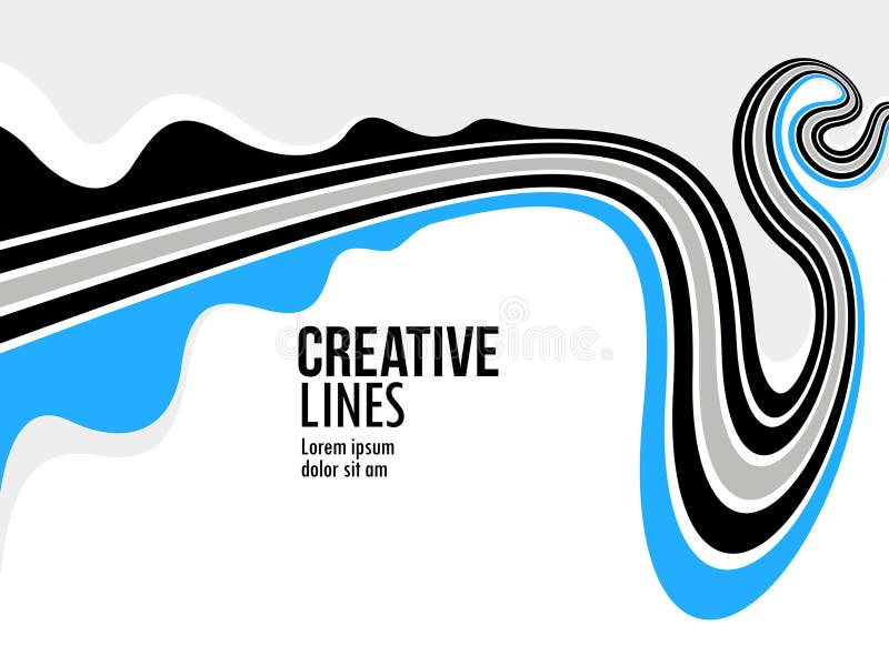 Creative Lines Vector Abstract Background, 3D Perspective Linear ...