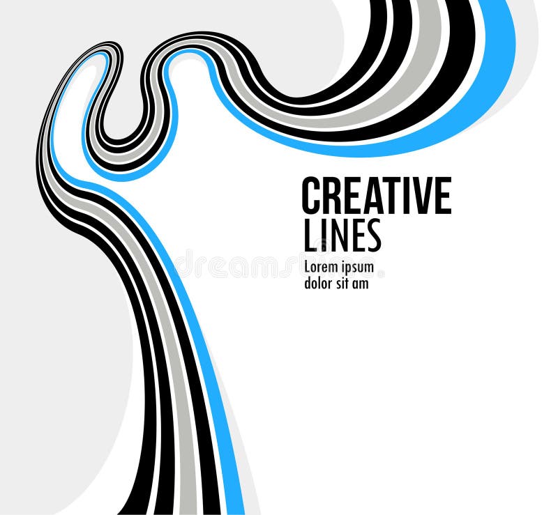 Creative Lines Vector Abstract Background, 3D Perspective Linear ...