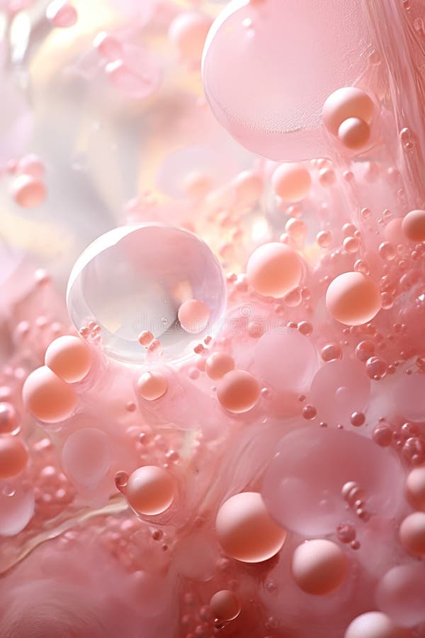 Creative Liquid Pink and Red Bubble Background, Fluid Bright Bubbly ...