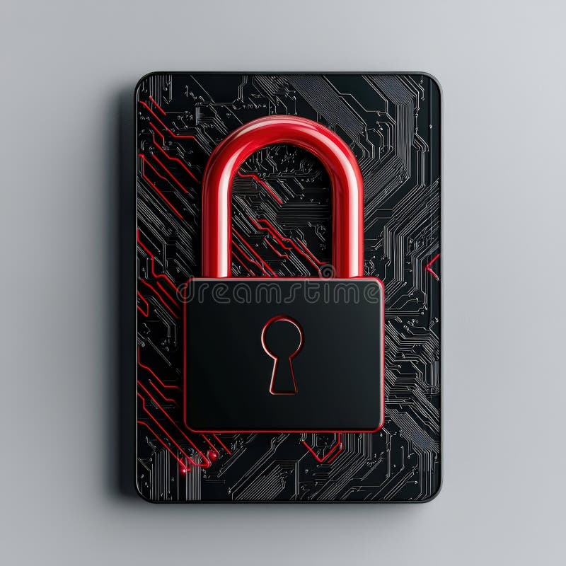 A Creative Lock Design with a Modern Circuit Background Symbolizing ...