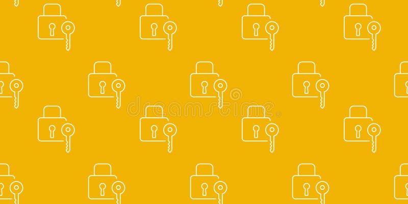 Creative Lock and Key Pattern on Vibrant Yellow Background for Modern ...