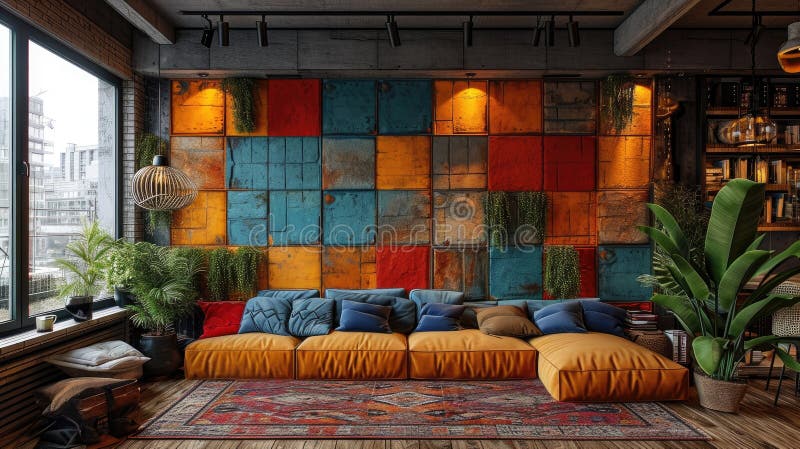 Creative Loft Home Office Style Stock Illustration - Illustration of ...