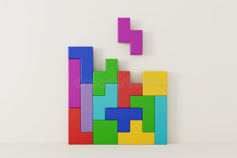 Creative and Logical Thinking Concept. Different Colorful Shapes Wooden ...