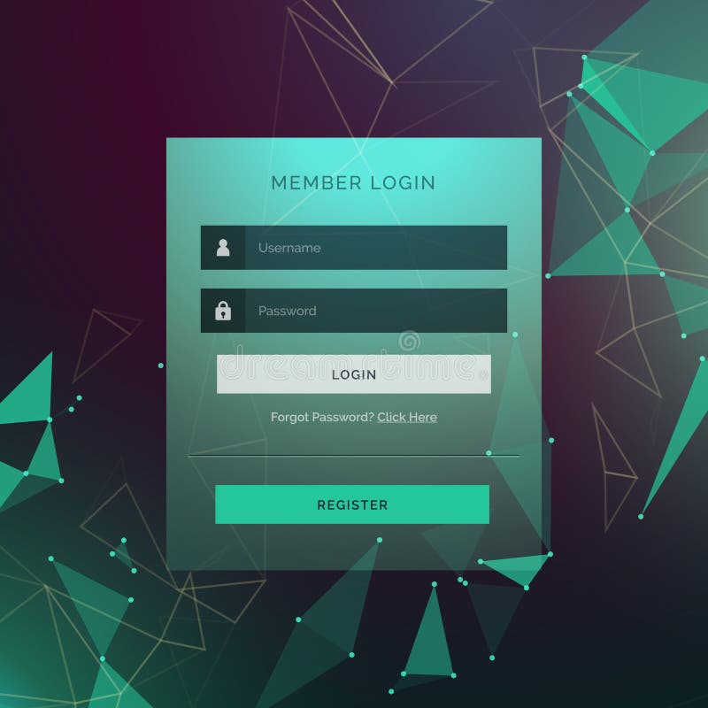 Creative Login Ui Template Form Design with Technology Style Background ...