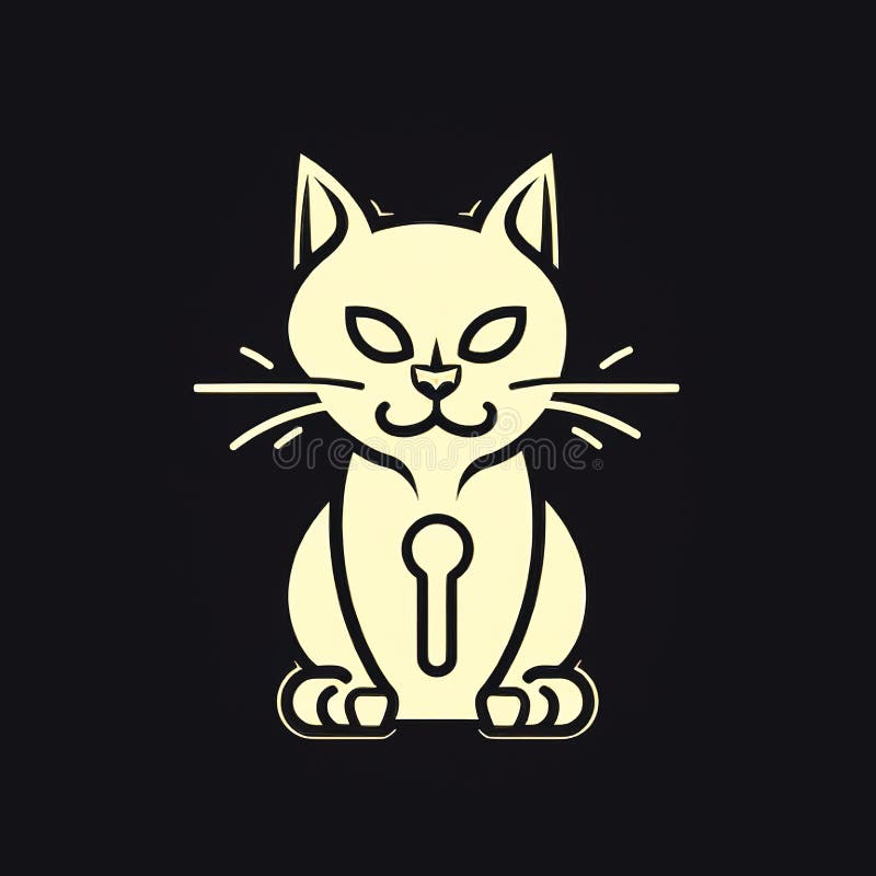 Creative Logo with a Cat with a Keyhole, Generative AI. Stock ...