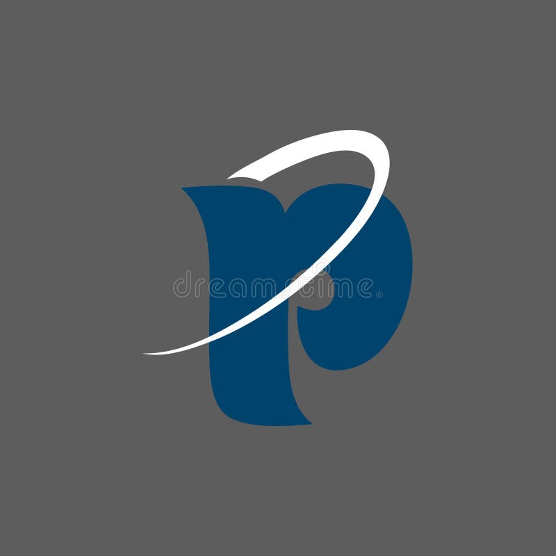 Abstract Blue Letter P Logo Design with Swoosh Element Symbolizing ...