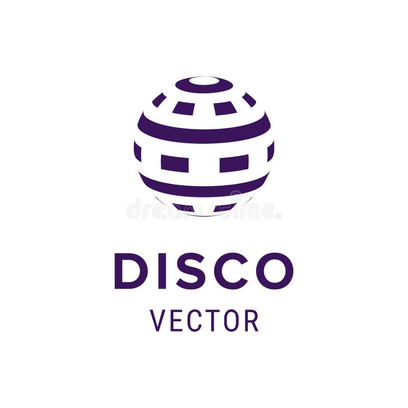 Creative Logo Design. Template Label with Disco Ball Isolated. Modern ...