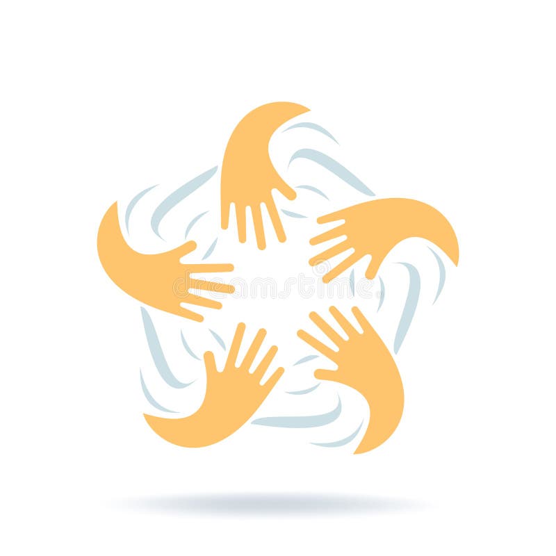 Creative Logo with Hands Connection, Friendship and Unity Concept ...