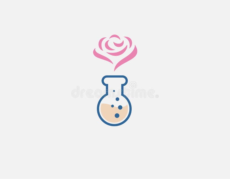 Logo Icon Flask with Liquid Inside and Rose, Perfume Stock Vector ...