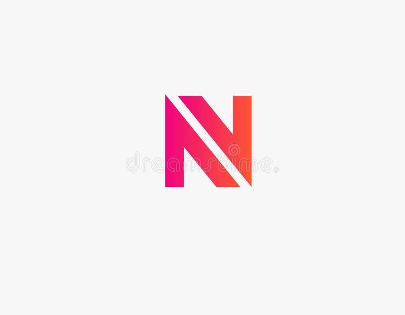 Creative Logo Icon Gradient Pink and Orange Letter N Stock Vector ...