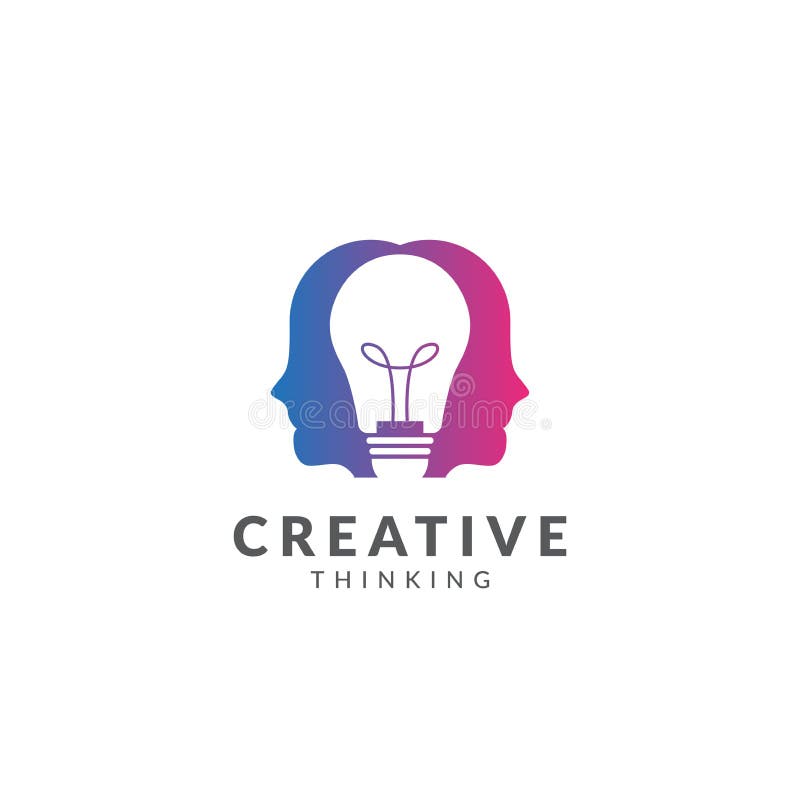 Creative Logo or Icon Vector Design Template, Head Thinking Stock ...