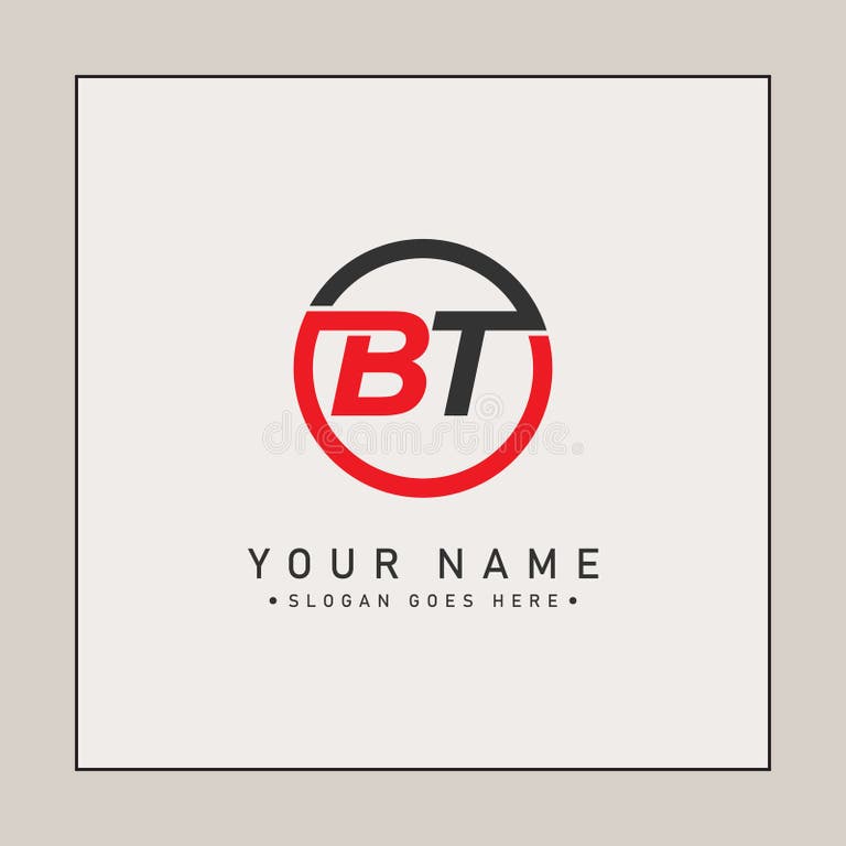 Creative Logo for Initials BT in Monogram Style - Vector Template for ...