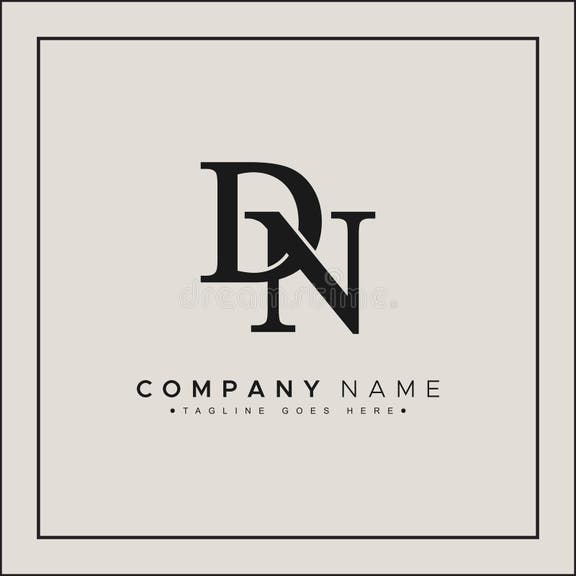 Creative Logo for Initials DN in Monogram Style - Vector Template for ...