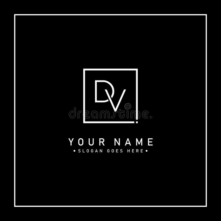 Creative Logo for Initials DV in Monogram Style - Vector Template for ...
