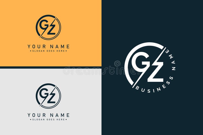 Creative Logo for Initials GZ in Monogram Style - Vector Template for ...