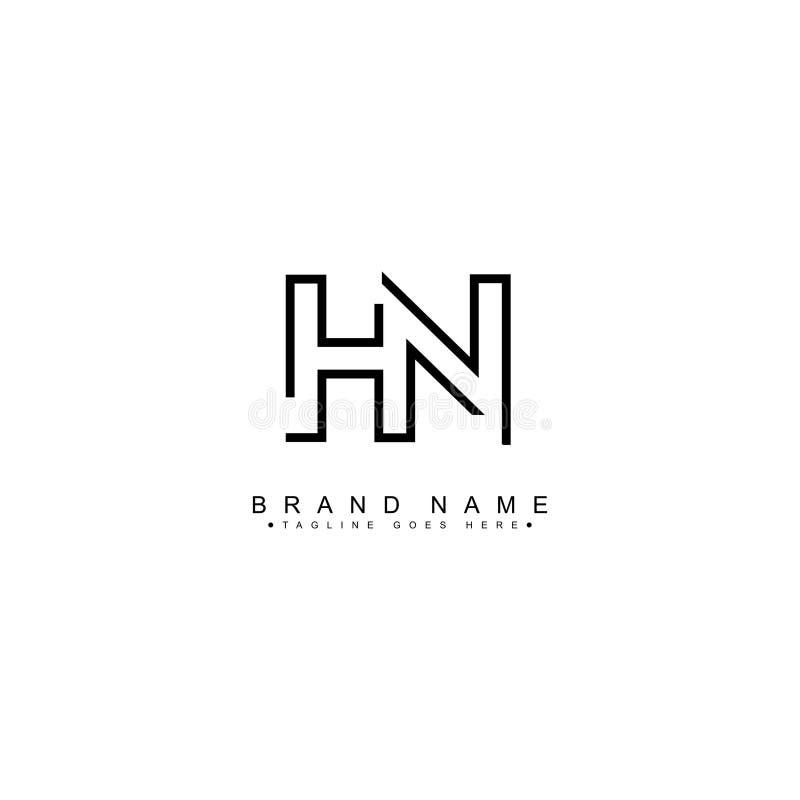 Creative Logo for Initials HN in Monogram Style - Vector Template for ...