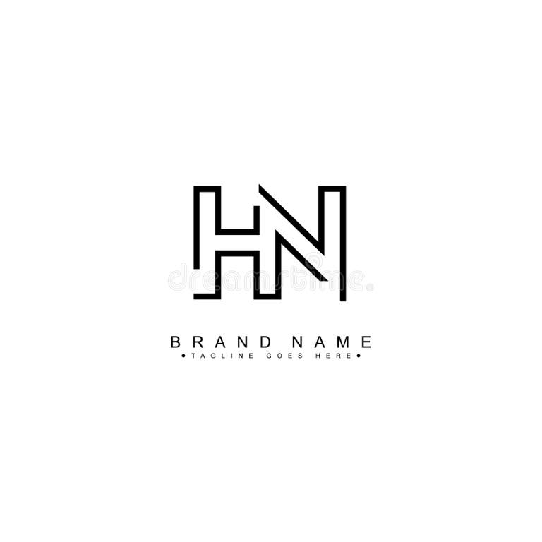 Creative Logo for Initials HN in Monogram Style - Vector Template for ...