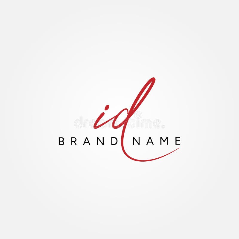 Initial Letter ID Vector Logo Template in Handwritten Signature Style ...