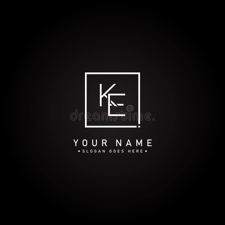 Creative Logo for Initials KE in Monogram Style - Vector Template for ...