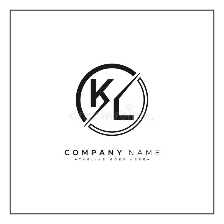 Creative Logo for Initials KL in Monogram Style - Vector Template for ...