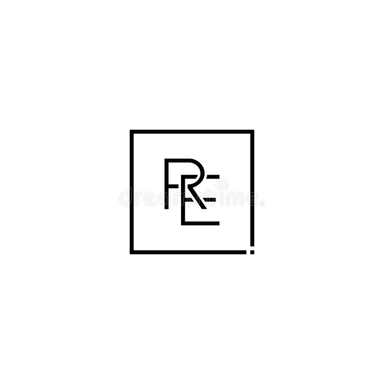 Creative Logo for Initials RE in Monogram Style - Vector Template for ...