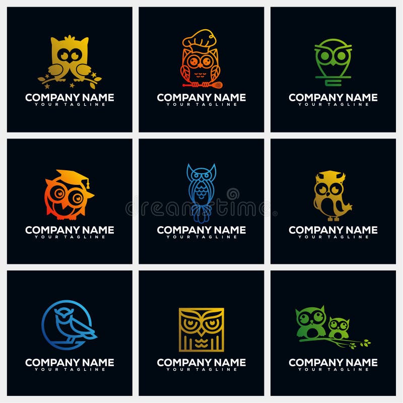 Owl Pack Creative Logo Design Concept Vector Template Stock ...