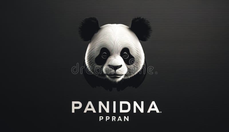 Creative Logo with a Panda, Generative AI. Stock Illustration ...