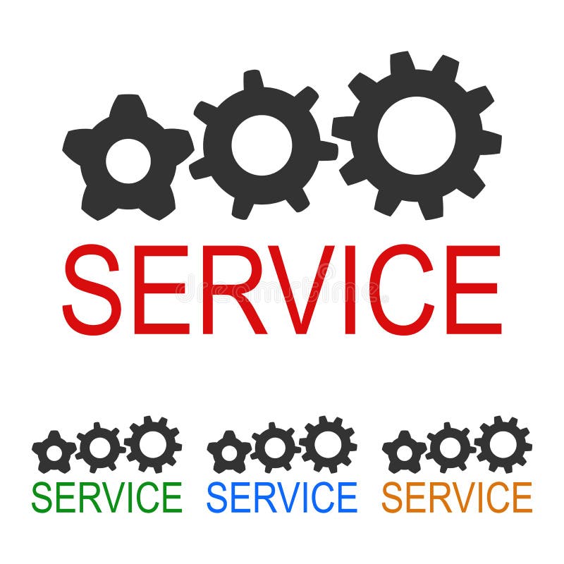 Creative Logo Service with Gears - Vector Stock Illustration ...