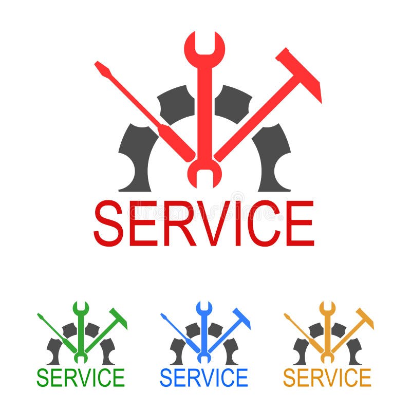Creative Logo Service with Key, Screwdriver and Hammer - Vector Stock ...