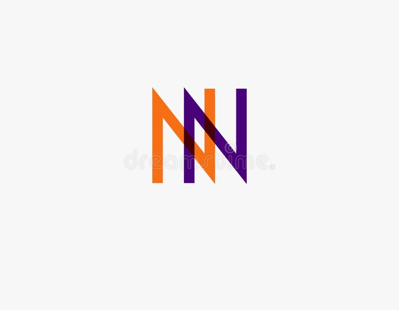 Creative Logo Two Letters N Minimalism Typography Stock Vector ...