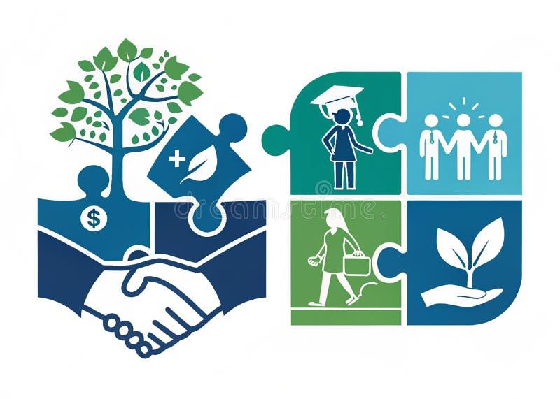 Teamwork and Social Network Logo with Education Concepts Stock ...