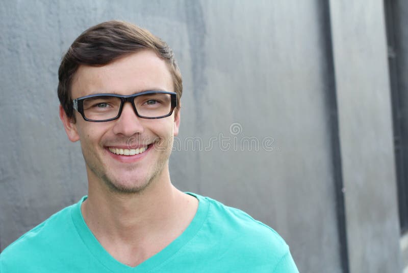 Creative Looking Male Smiling with Copy Space Stock Photo - Image of ...