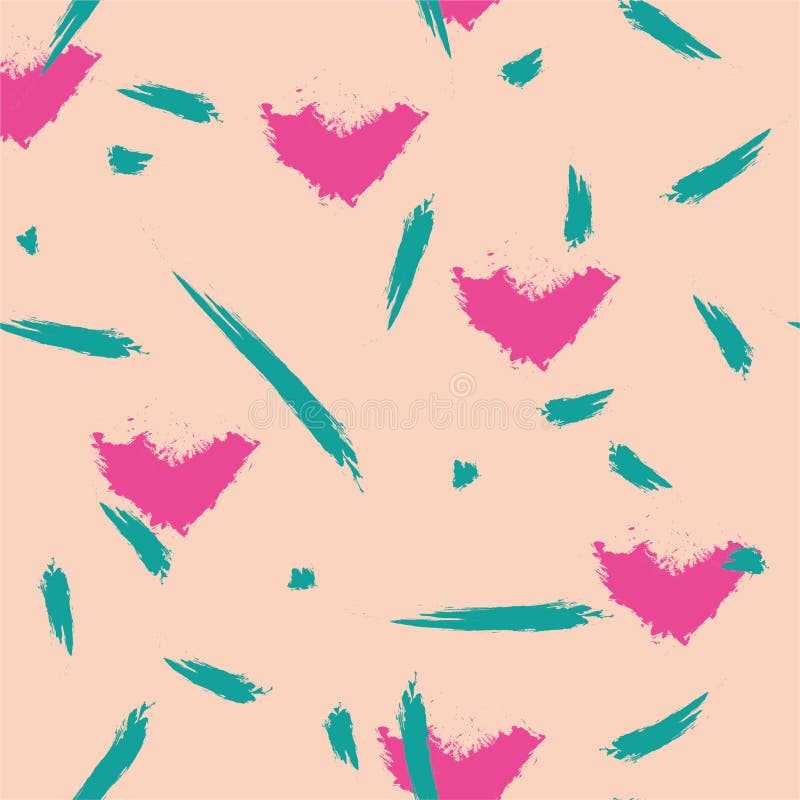 Creative Love Art with Abstract Hearts Shapes. Hand Draw Pink Seamless ...