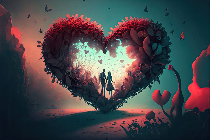Creative Love Concept. Generative AI Stock Illustration - Illustration ...