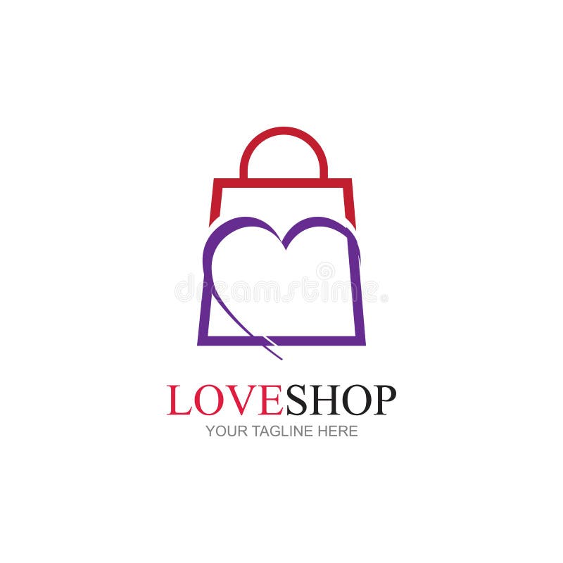 Creative Love Shopping Logo Vector Icon Illustration Stock Vector ...