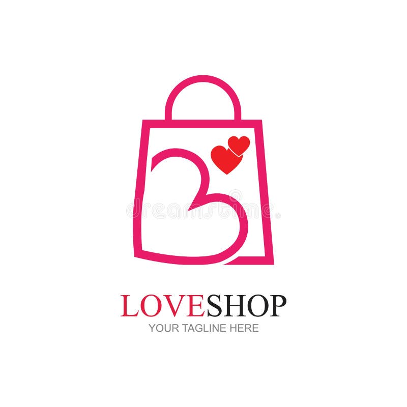 Creative Love Shopping Logo Vector Icon Illustration Stock Vector ...