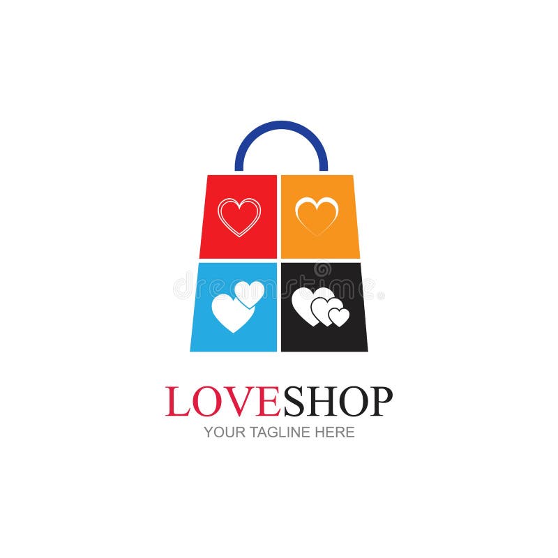 Creative Love Shopping Logo Vector Icon Illustration Stock Vector ...