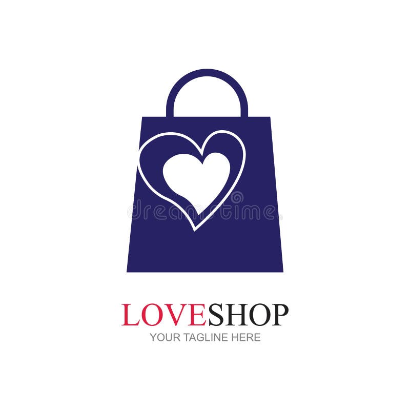 Creative Love Shopping Logo Vector Icon Illustration Stock Vector ...