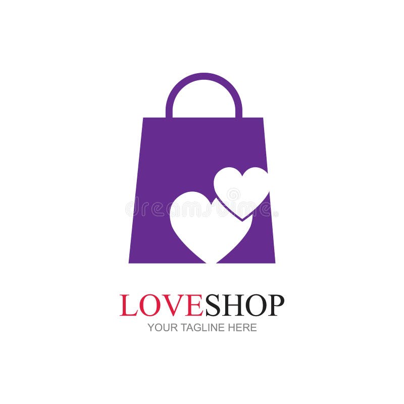Creative Love Shopping Logo Vector Icon Illustration Stock Vector ...