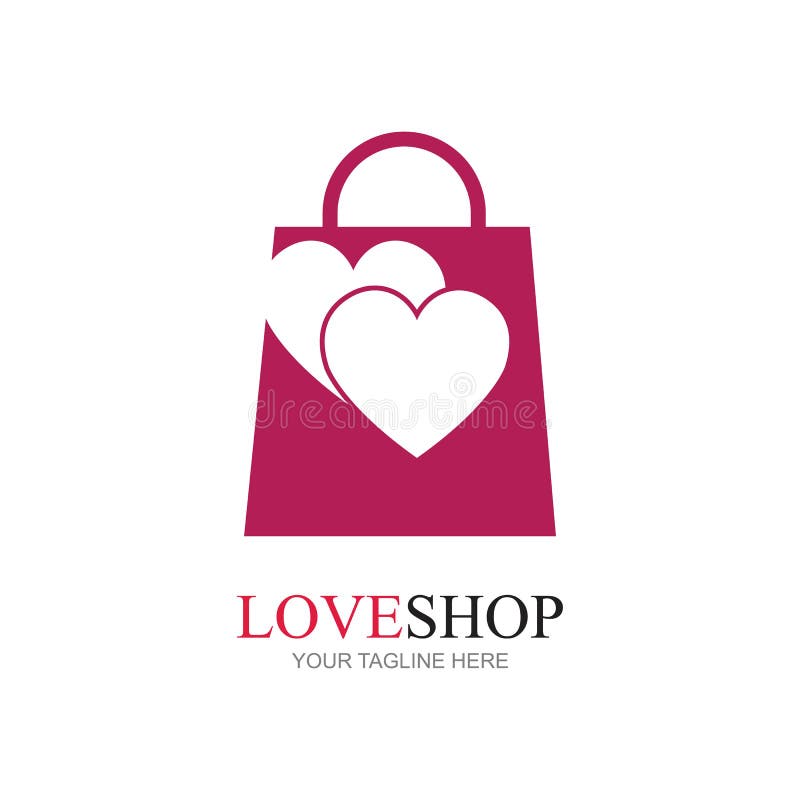 Creative Love Shopping Logo Vector Icon Illustration Stock Vector ...