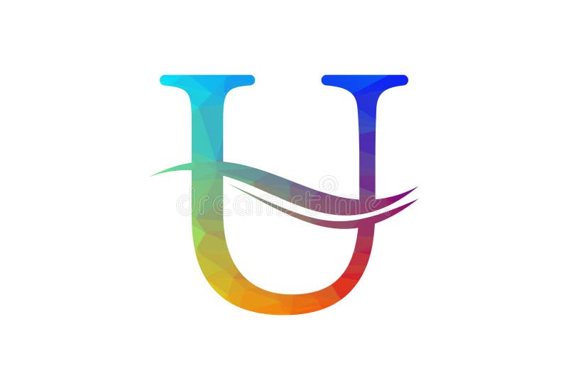 Low Poly and Initial U Letter Logo Design, Vector Illustration Stock ...