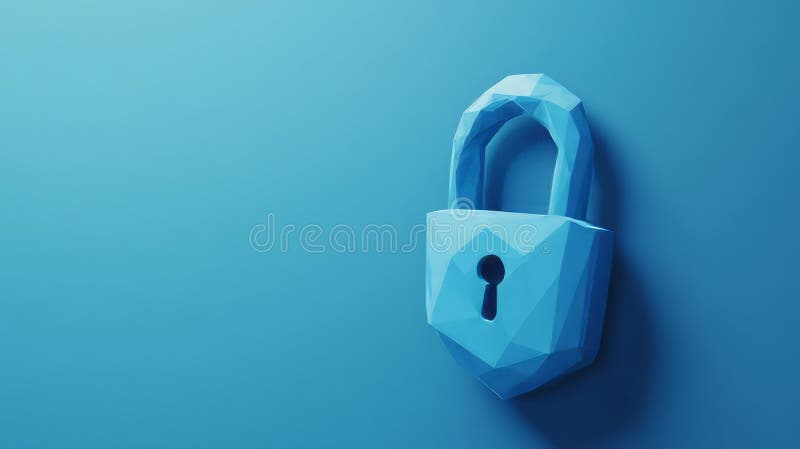 Low Poly Lock on a Chain. B Locking Data Stock Vector - Illustration of ...