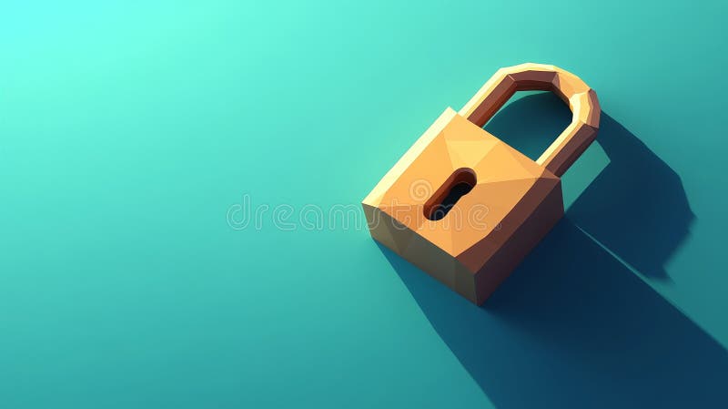 Low Poly Lock on a Chain. B Locking Data Stock Vector - Illustration of ...