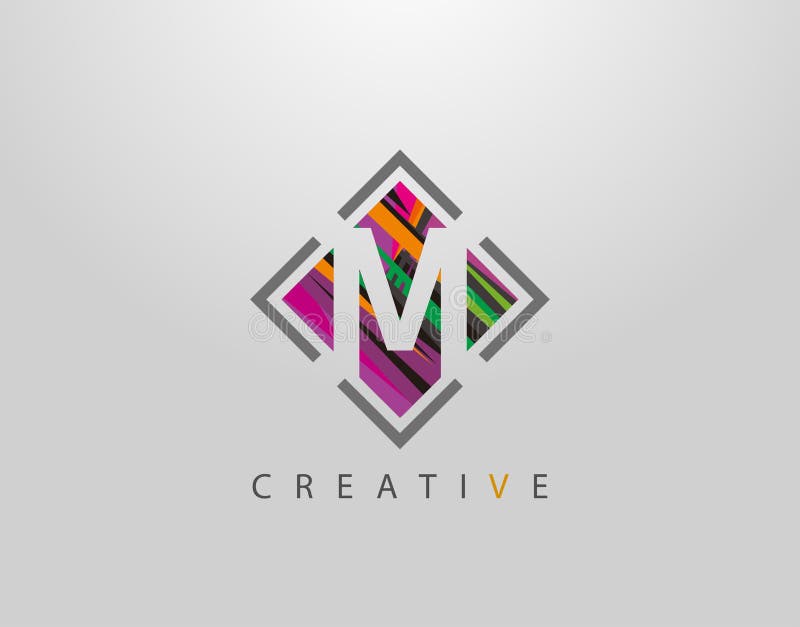 Creative M Letter Logo. Modern Abstract Square Geometric Initial M Icon ...