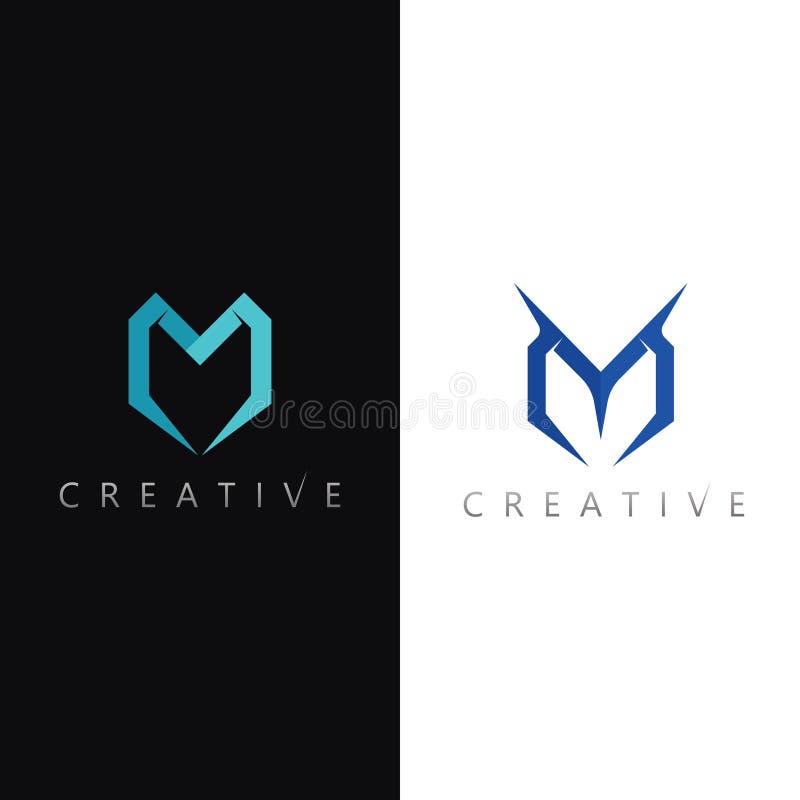 Creative M Shape Logo Symbol with Abstract Minimal Vector Art Style ...