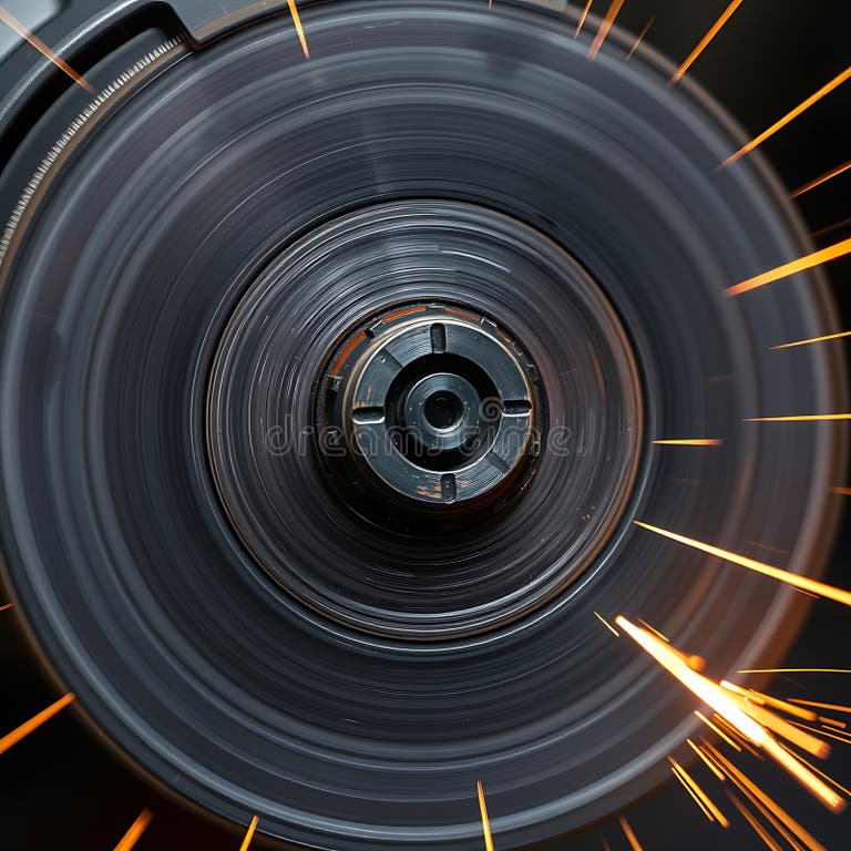 A Creative Macro Shot of the Spinning Disc of a Dremel Tool with Motion ...