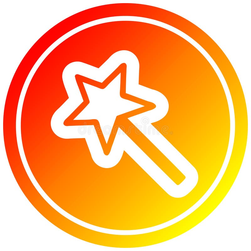 A Creative Magic Wand Circular in Hot Gradient Spectrum Stock Vector - Illustration of spell ...