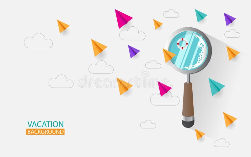Creative Magnifying Glass and Paper Plan Stock Vector - Illustration of ...