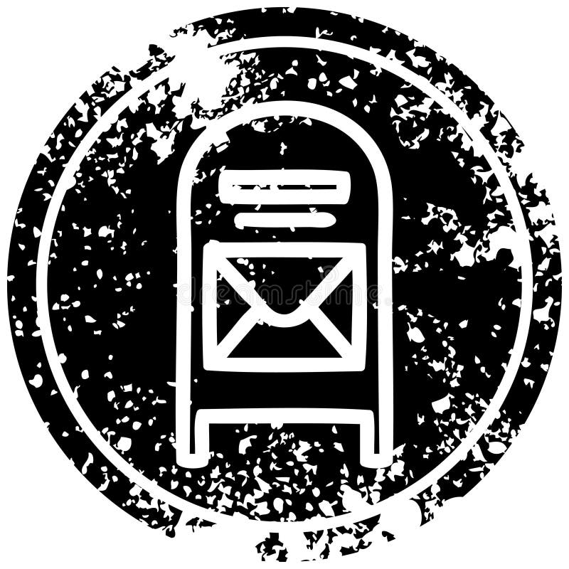 A Creative Mail Box Distressed Icon Stock Vector - Illustration of icon ...